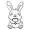 Bunny with Heart Coloring Page Kids Stock Vector - Illustration of ...