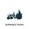 Burnable Trash Icon. Monochrome Simple Icon for Templates, Web Design ...