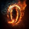 Burning Letter O in the Fire, 3d Render, Square Image Stock ...