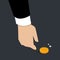 Business Hand Pick Up a Coin Stock Vector - Illustration of businessman ...
