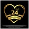 Twenty Four Years Anniversary Golden. Anniversary Template Design for ...