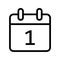 Calendar day one date icon stock vector. Illustration of black - 128951249