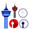 The Calgary Tower on Different Illustration Styles Stock Illustration ...