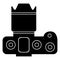 Camera Icon Top View - Black and White Stock Illustration ...