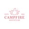 Camp Fire Logo Design Vector for Adventure Stock Vector - Illustration ...
