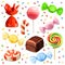 Candy set, vector icons stock vector. Illustration of gift - 57245579