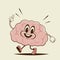 Funny Cartoon Illustration of a Happy Walking Brain Stock Vector ...
