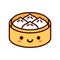 Cartoon Dim Sum Emoji Icon Isolated Stock Illustration - Illustration ...