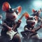 Cartoon Mice Rockers from Mars Stock Image - Image of singer, melody ...