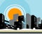 Cartoon retro city. stock illustration. Illustration of windows - 32265862