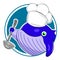 Cartoon whale chef stock vector. Illustration of underwater - 76131921