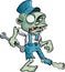 Cartoon Zombie Plumber with Wrench Stock Illustration - Illustration of ...
