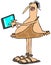 Caveman with a tablet stock illustration. Illustration of sandals ...