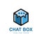 Chat Box Logo Design Template. People Chat and Store this Box Stock ...