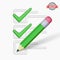 Checklist with Pencil and Green Ticks or Check Marks Stock Vector ...