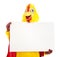 Chicken Man Holding Sign stock image. Image of gloves - 11262469