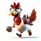 Chicken Run Cartoon on White Background Stock Illustration ...