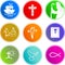 Christian sign icons stock vector. Illustration of good - 3334485