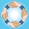 Circular Handshake stock vector. Illustration of handshake - 17668196