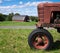 Classic Farming Scene Red Tractor and Barn Stock Image - Image of food ...