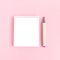 Clean Notepad Mockup and Felt Tip Pen on a Yellow Background. Stock ...