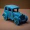 Close Up of Retro Blue Car Toy on Brown Background, Created Using ...