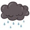 Cloud Rain Grey Dark Raindrop Drawing Doodle Vector Illustration Icon ...