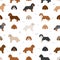 Cockapoo Mix Breed Seamless Pattern. Different Poses, Coat Colors Set.t ...