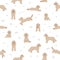 Cockapoo Mix Breed Seamless Pattern. Different Poses, Coat Colors Set.t ...