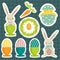 Collection of Easter Theme Stickers Stock Vector - Illustration of ...