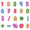 Collection of Printable Numbers and Symbols Pack Set Stock Vector ...