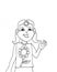 Coloring Page a Girl Waving Hand Stock Photo - Image of girl, page ...