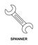 Coloring Page with Spanner for Kids Stock Vector - Illustration of ...
