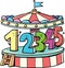 Math Carousel with Numbers from 1 To 5 Stock Illustration ...