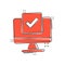 Computer Check Mark Icon in Comic Style. Survey Approval Cartoon Vector ...