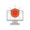 Computer with Protection Shield Icon. Computer Protection Illustration ...