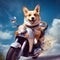 Corgi Riding a Motorcycle. Generative AI Stock Image - Image of scooter ...