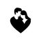 Couple cuddling icon stock vector. Illustration of connection - 298398861