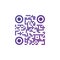 Creative QR Code Sign Round Icon. Scan Code Symbol. Circle Corners ...