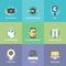 Creative Web Development Flat Icons Set Stock Vector - Illustration of ...