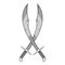 Crossed Scimitars Icon, Gray Monochrome Style Stock Vector ...