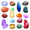 Crystal Stone Rocks Icons Set Ilustración del Vector - Ilustración de ...