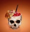 Cup of a human skull stock photo. Image of anatomy, joke - 195584260