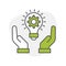 Customized Solutions Icon. Hands on Innovation Graphic. Collaborative ...