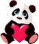 Cute Panda with heart stock vector. Illustration of shape - 22494423