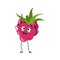 Cute Raspberry Character with Emotions in a Panic Grabs His Head, Face ...