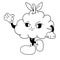 Cute Retro Character Monochrome Cartoon Stock Illustration ...