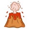 Cute Volcano Drawing Clipart Sticker Stock Vector - Illustration of ...