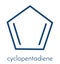 Cyclopentadiene Molecule. Skeletal Formula. Stock Vector - Illustration ...