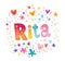 Rita girls name stock vector. Illustration of flower - 142885082